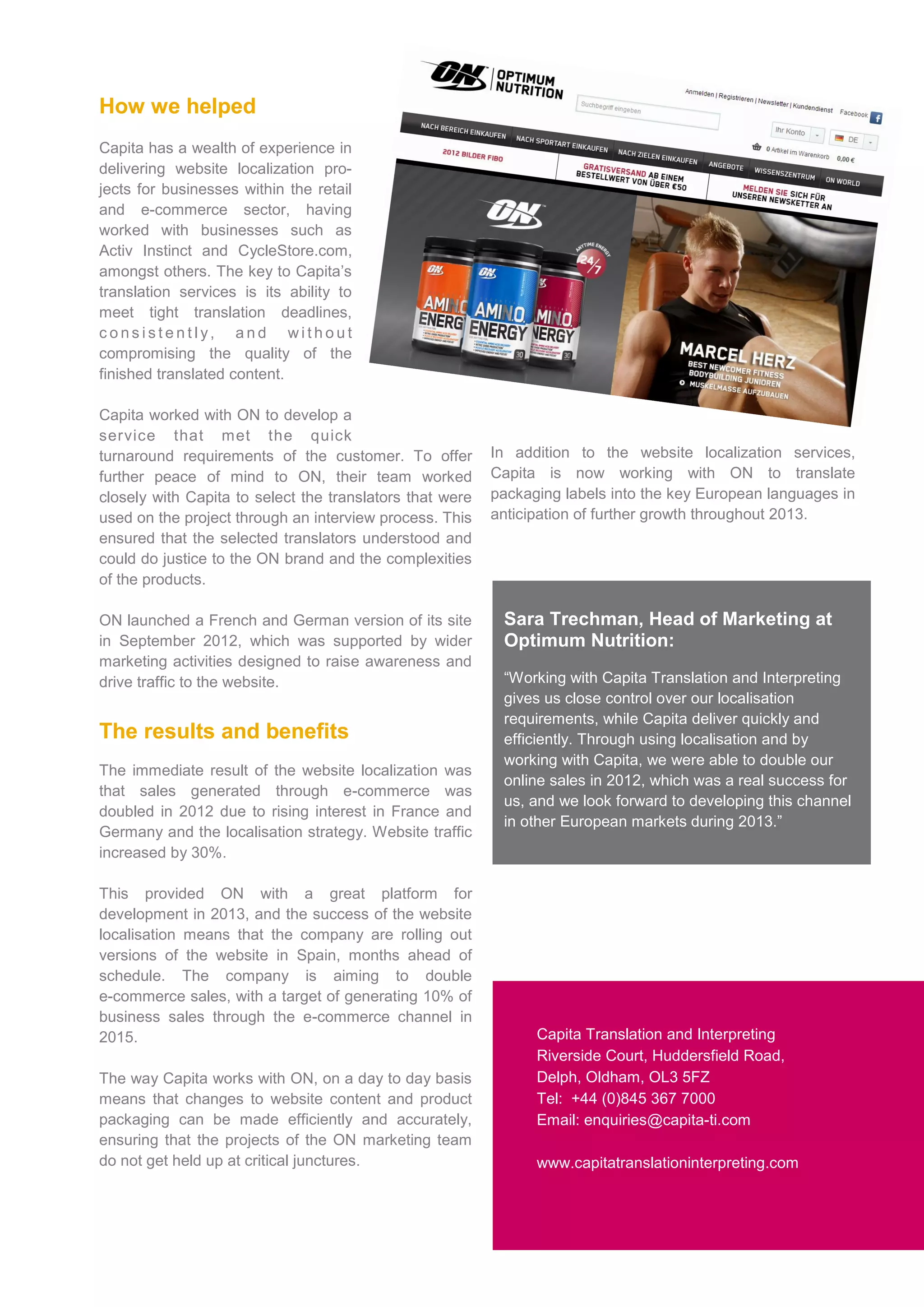 Optimum Nutrition Case Study | PDF