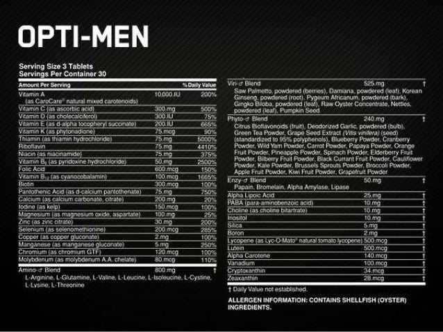 Optimum nutrition opti men 180 tablets