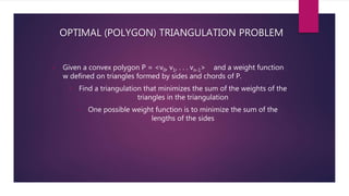 Optimum polygon triangulation | PPT