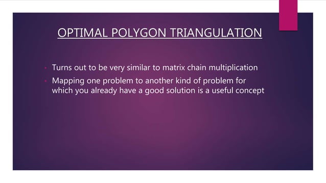 Optimum polygon triangulation | PPT