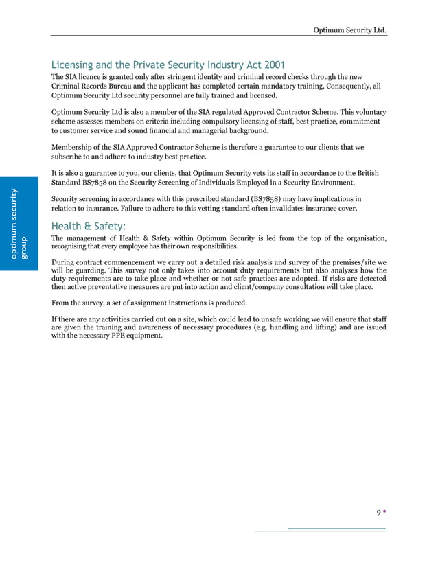 Optimum Security Info Doc | PDF