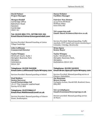 Optimum Security Info Doc | PDF