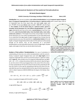 Mathematical analysis of a non-uniform tetradecahedron having 2 ...