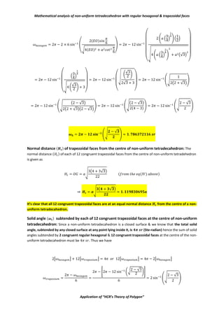 Mathematical analysis of a non-uniform tetradecahedron having 2 ...