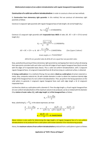 Mathematical analysis of a non-uniform tetradecahedron having 2 ...