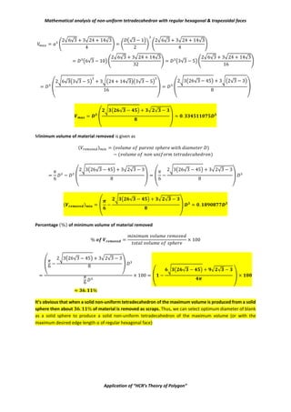 Mathematical analysis of a non-uniform tetradecahedron having 2 ...