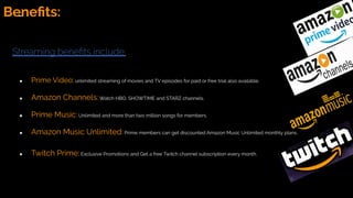 Amazon Prime membership and benefits | PDF