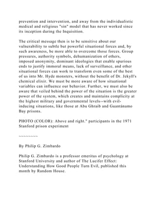 Option #1 Stanford University Prison Experiment Causality, C.docx