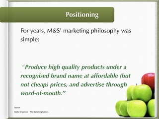 Understanding Merchandise Mix of Marks & Spencers store | PPT