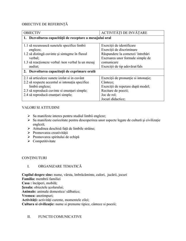 optional clasa I 2023 2024 2025 2026 2017 | DOCX