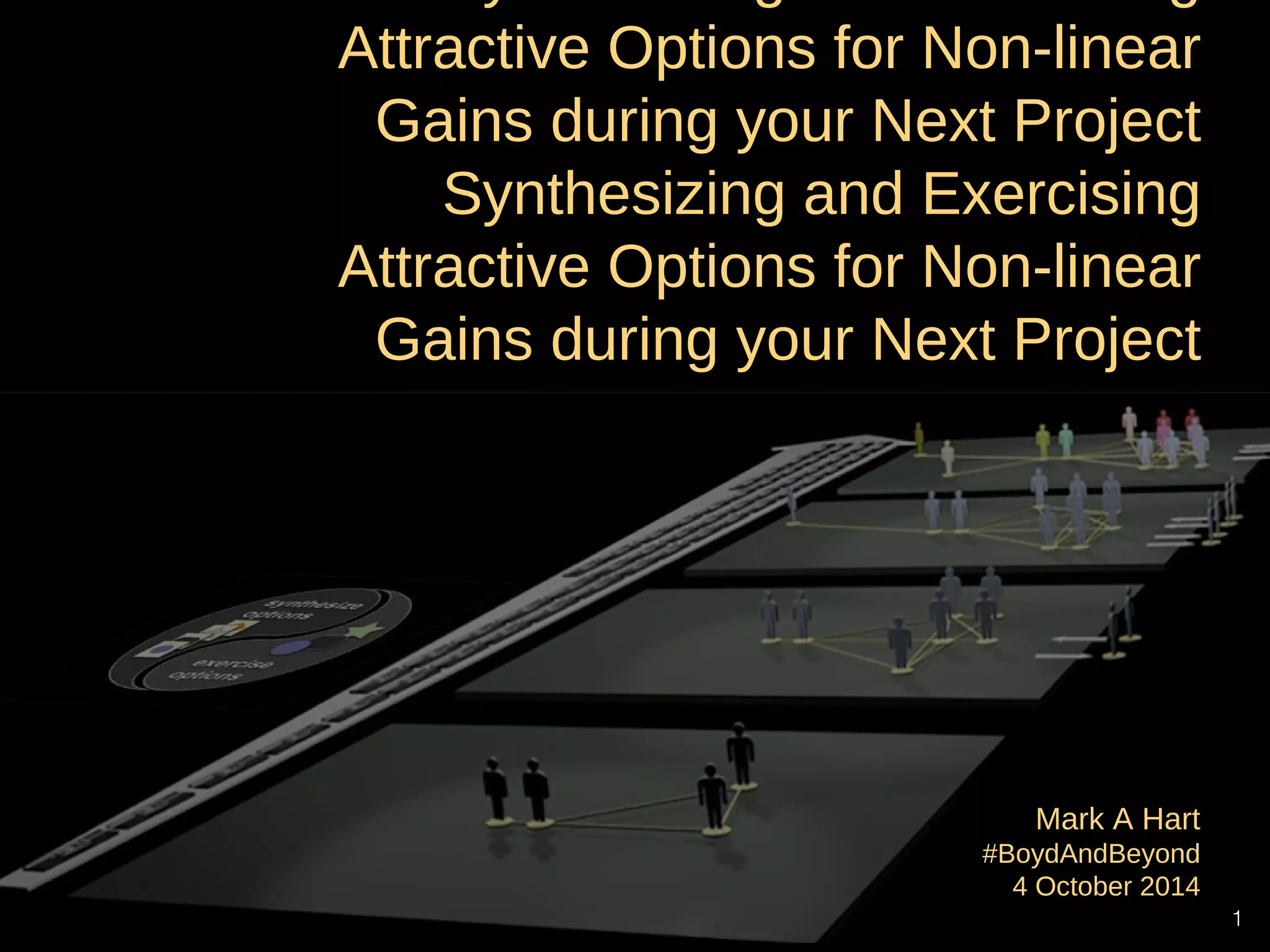 Optionality: Synthesizing and exercising attractive options during your ...