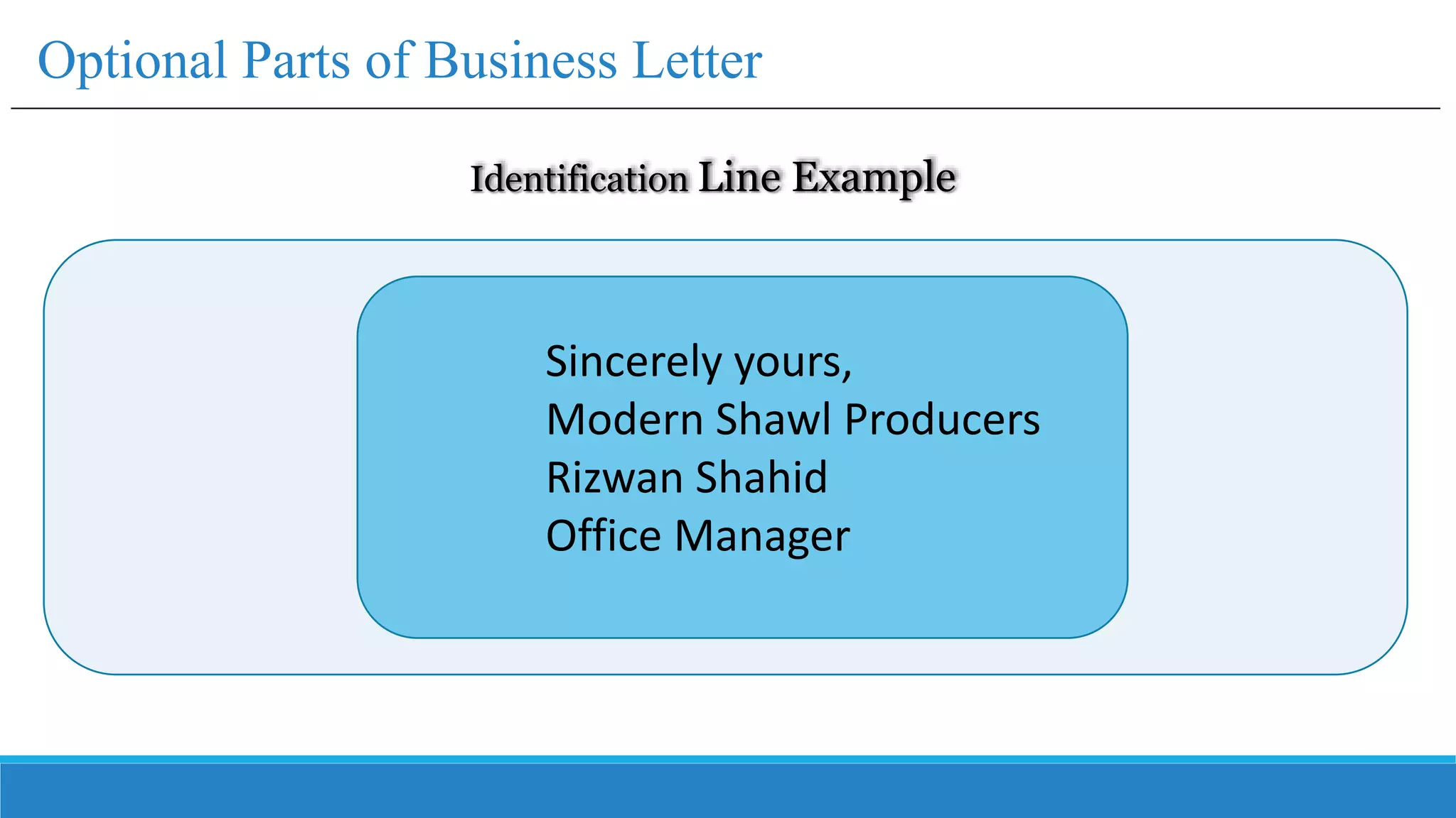 Optional parts of business letter | PPTX