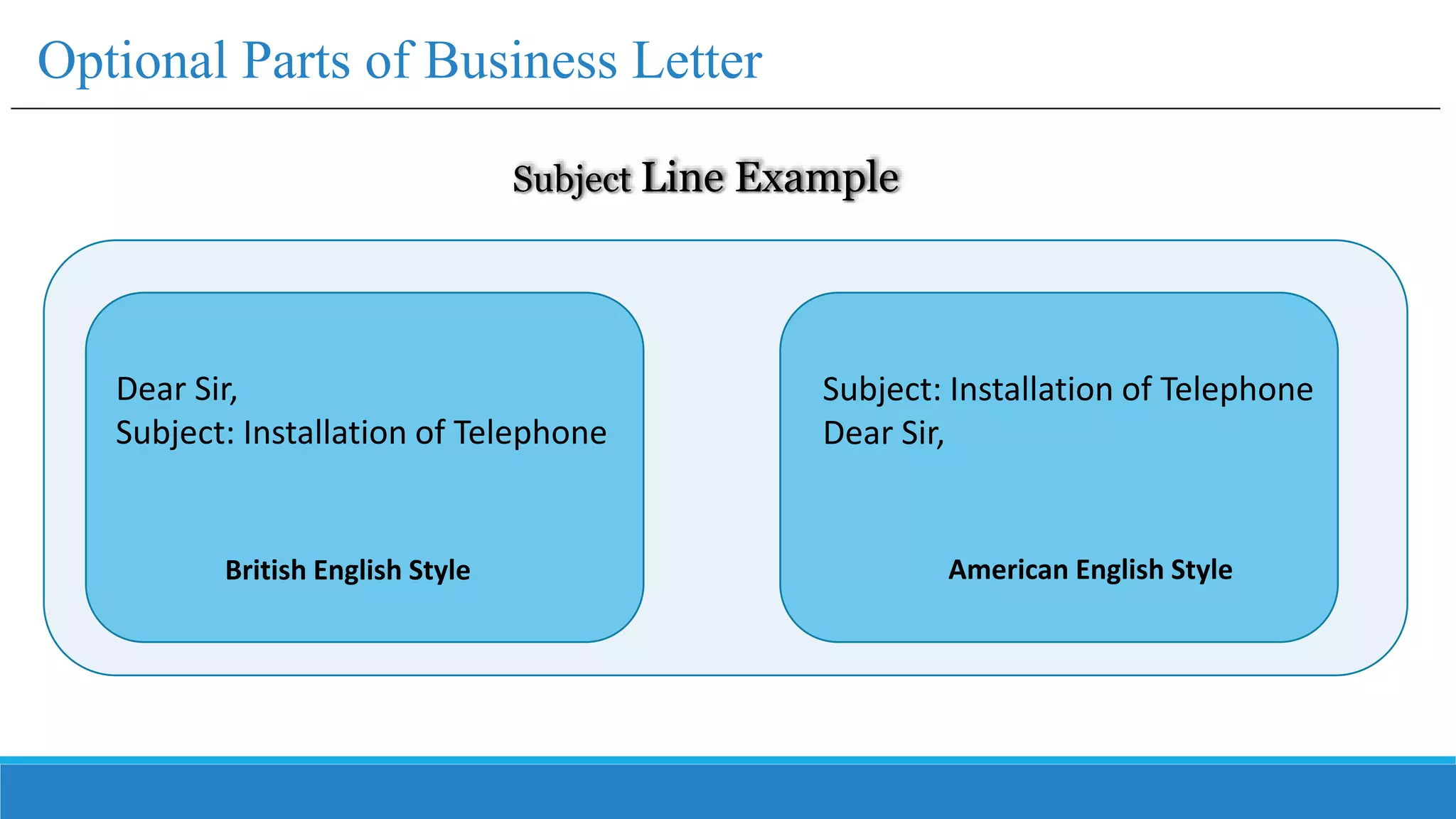 Optional parts of business letter | PPTX
