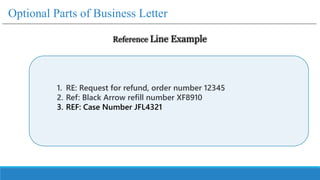 Optional parts of business letter | PPTX