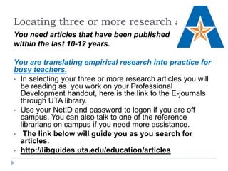 Optional Professional Development Handout Tutorial | PPT