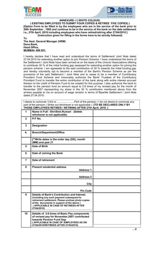 Option forms for pention | DOC