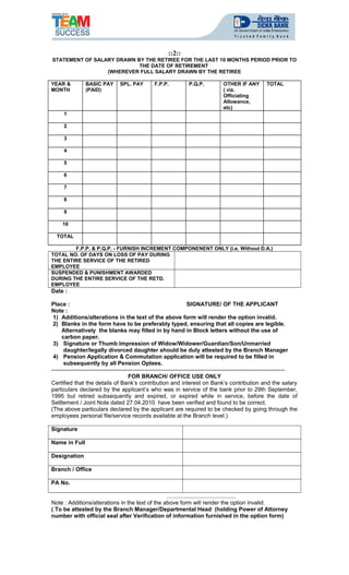 Option forms for pention | DOC