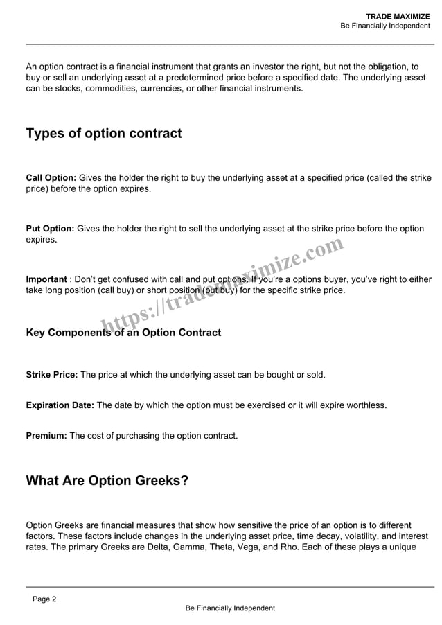 Option Greeks Explained _ Boost Your Trading Strategy.pdf | Stocks and ...