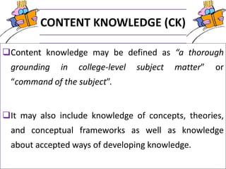 INTER RELATIONSHIP BETWEEN TECHNOLOGY, PEDAGOGY AND CONTENT- TECHNO ...