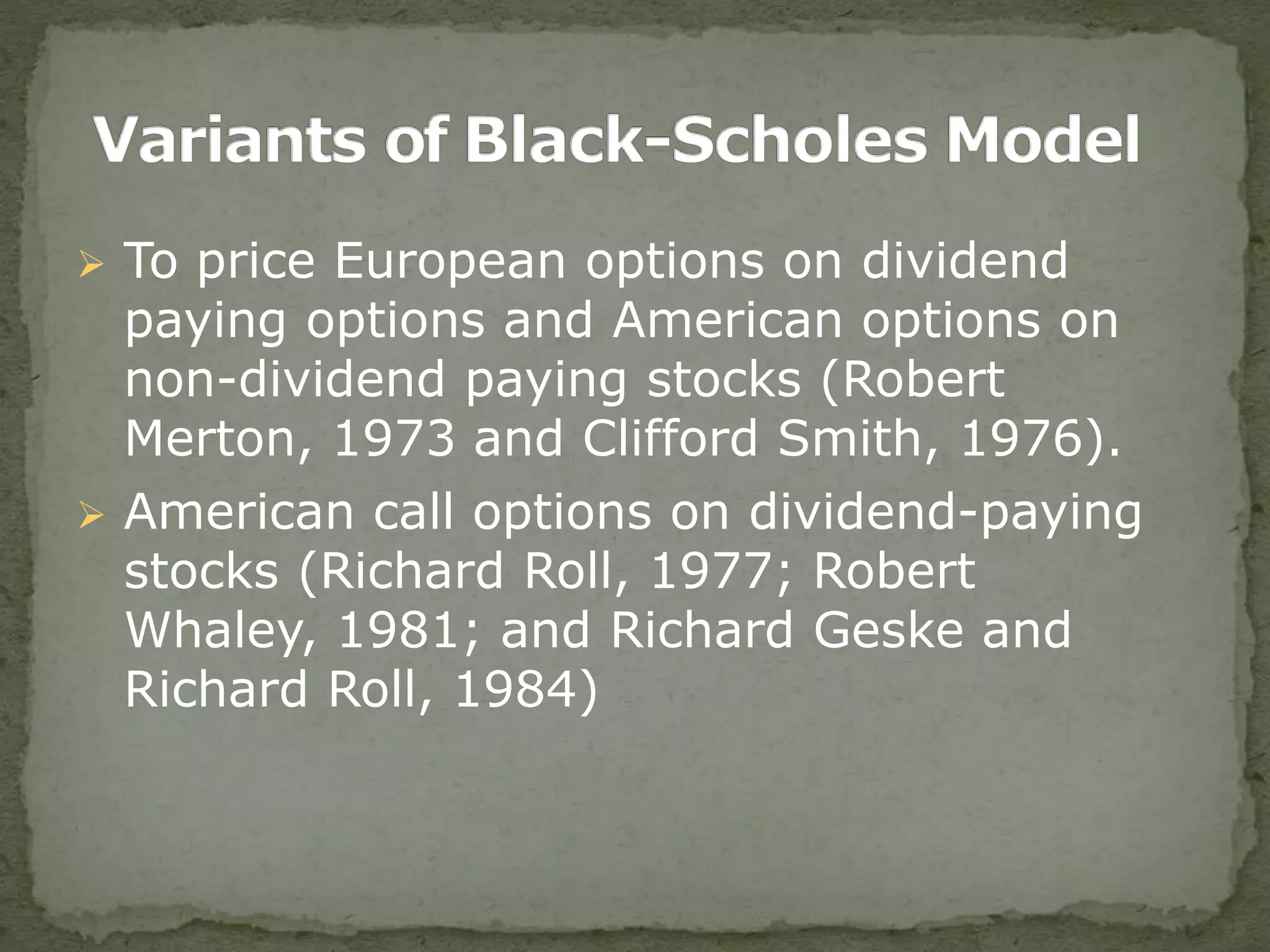 Option Pricing Model Pptx