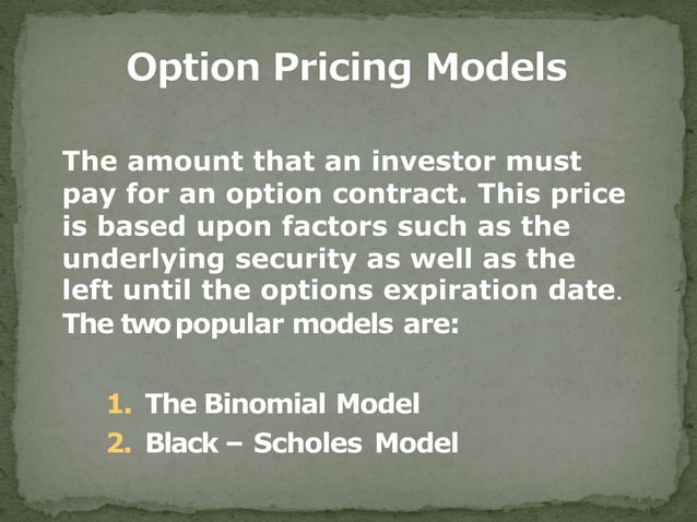 Option pricing model | PPTX | Business Accounting & Finance | Business