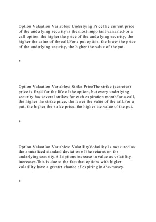 Option Pricing ModelsThe Black-Scholes-Merton Model a.docx