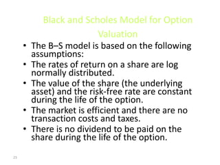 Options and their Valuation | PPTX