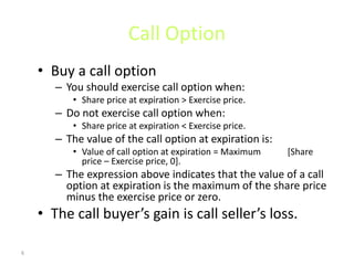 Options and their Valuation | PPTX