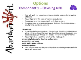 GCSE Drama Options evening information 2017 | PPTX