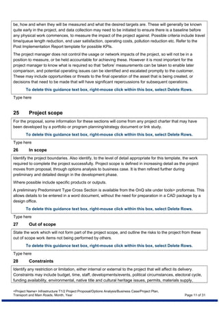 Options analysis template in major feasibility study | PDF