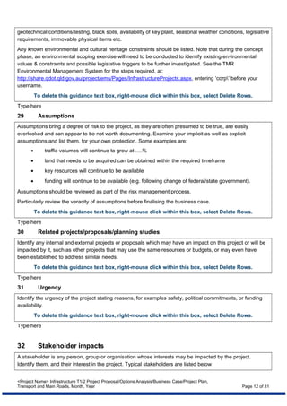 Options analysis template in major feasibility study | DOC