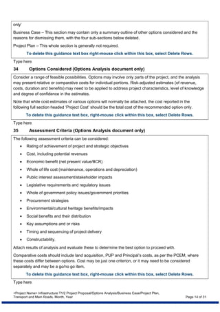 Options analysis template in major feasibility study | PDF