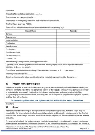 Options analysis template in major feasibility study | PDF