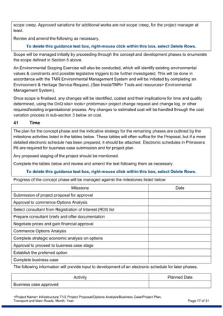 Options analysis template in major feasibility study | DOC