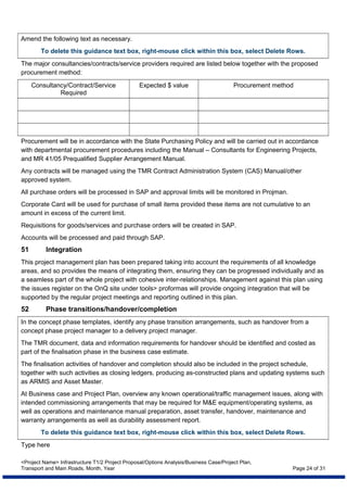 Options analysis template in major feasibility study | PDF