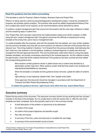 Options analysis template in major feasibility study | PDF