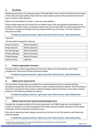 Options analysis template in major feasibility study | DOC