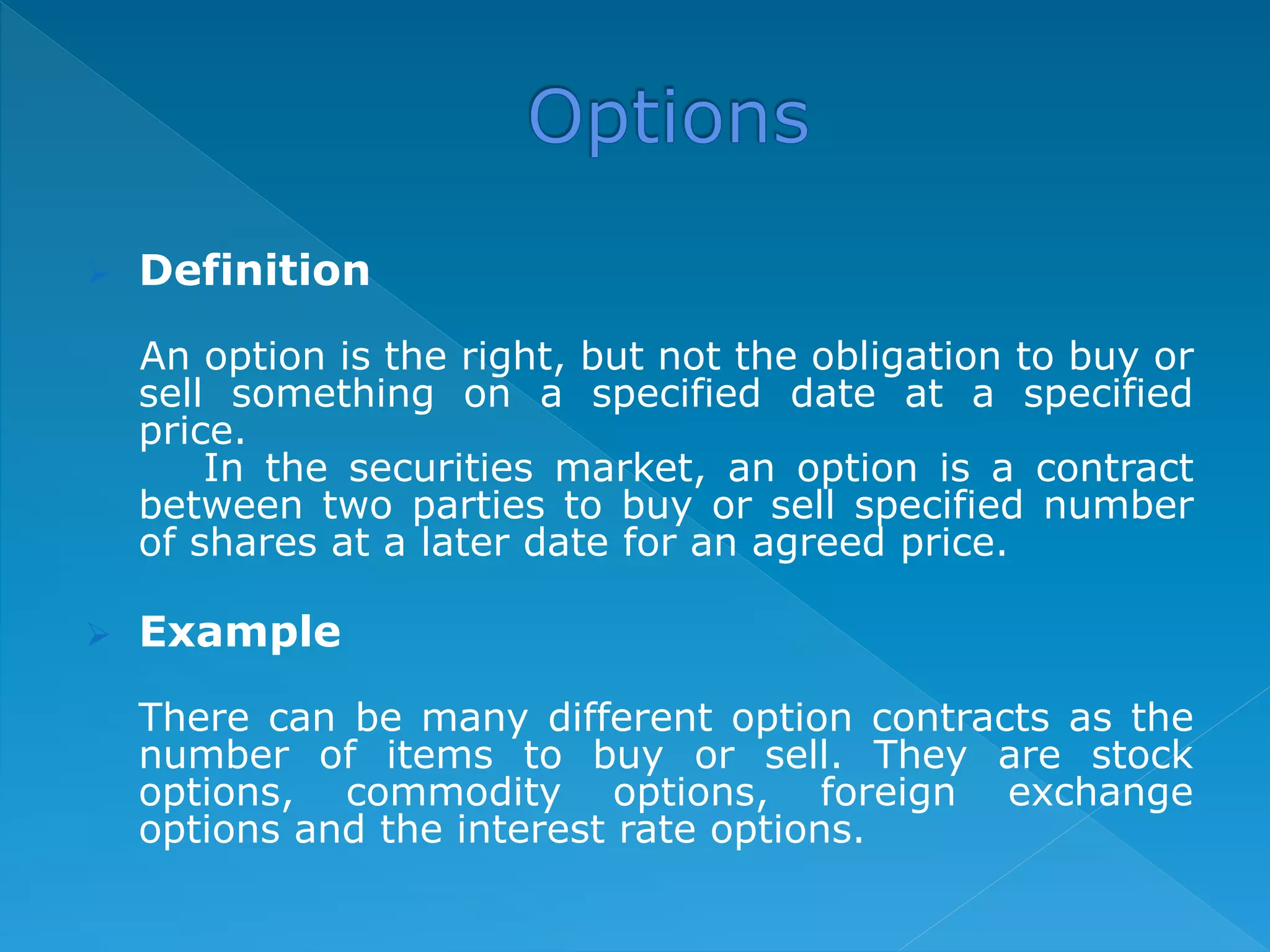 Options and futures | PPTX