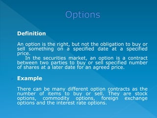 Options and futures | PPTX