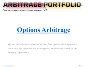 Options arbitrage | PPT