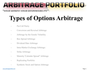 Options arbitrage | PPT