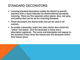 Options, decorators, and checklists | PPTX