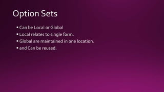 Option Set, Web Resource, Relationship & Mapping in Microsoft Dynamic CRM 2015 | PPTX