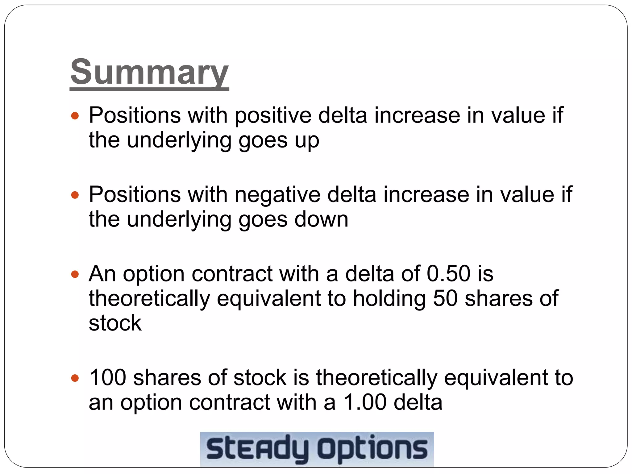 Options Greeks: The Delta | PPTX