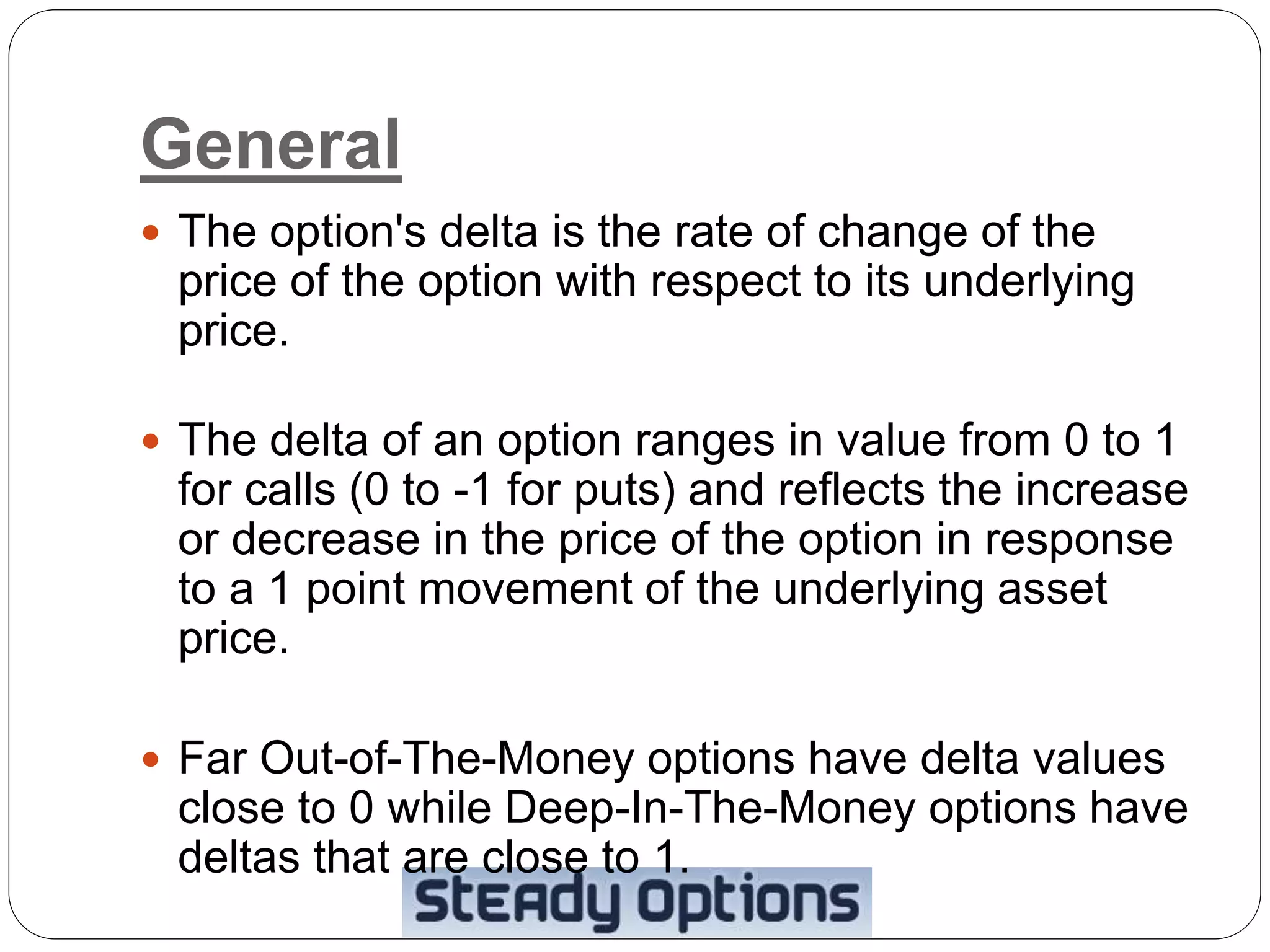 Options Greeks: The Delta | PPTX