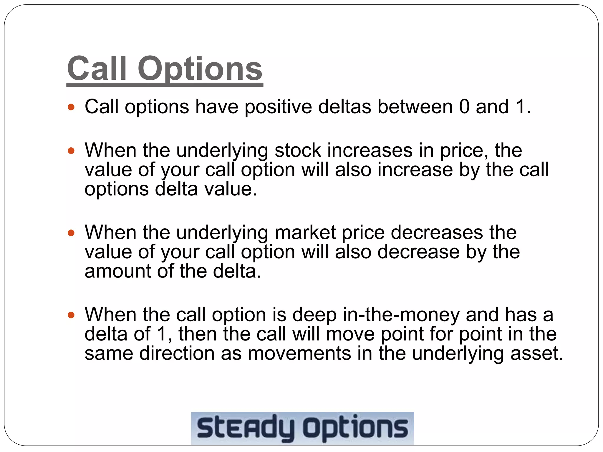 Options Greeks: The Delta | PPTX