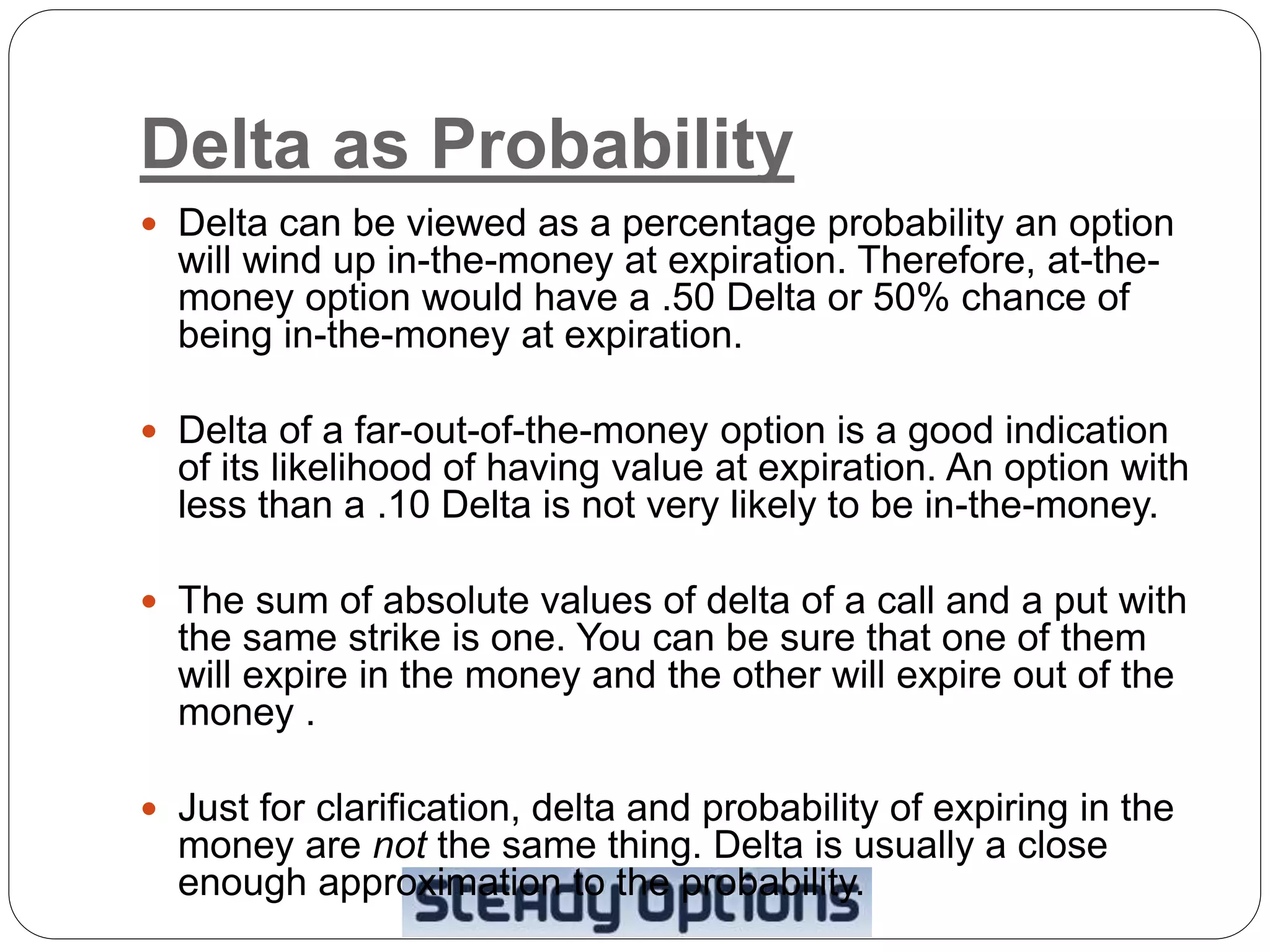 Options Greeks: The Delta | PPTX