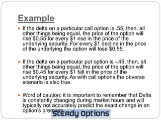Options Greeks: The Delta | PPTX