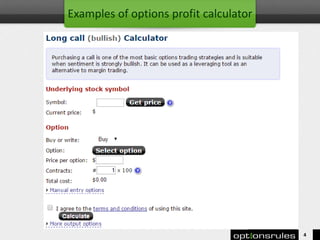 Options profit calculator | PPT