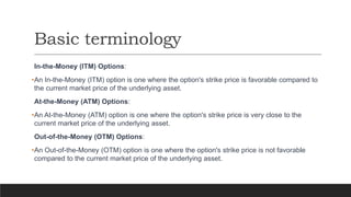 Options strategies and adjustment presenation | PPTX